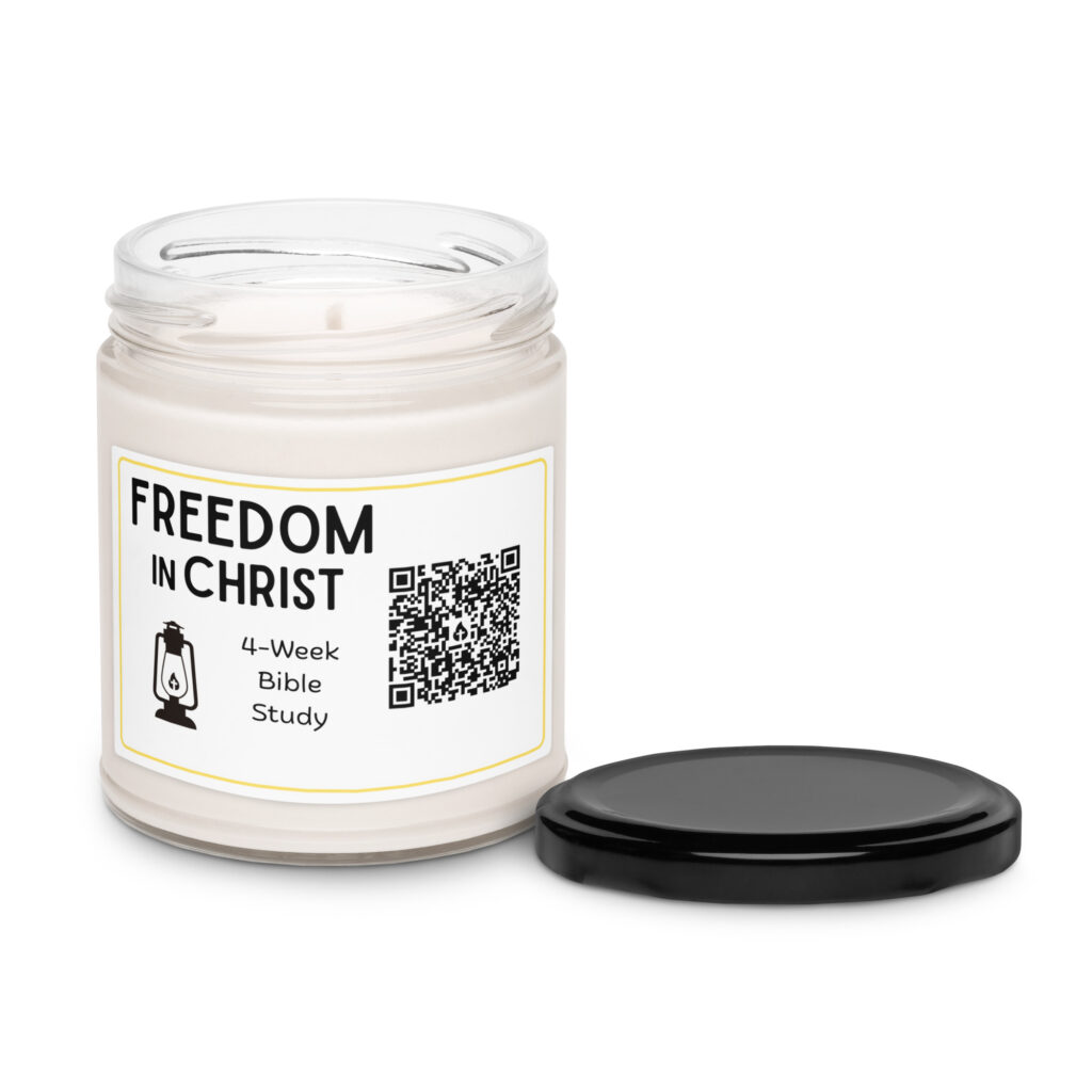 Freedom Bible Study Soy Candle | 4-Week Scripture Reading QR Code ...